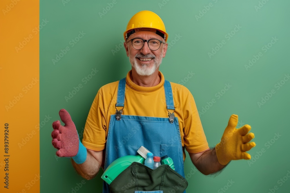 Experienced Construction Worker: A Senior worker welcoming smile, ready ...