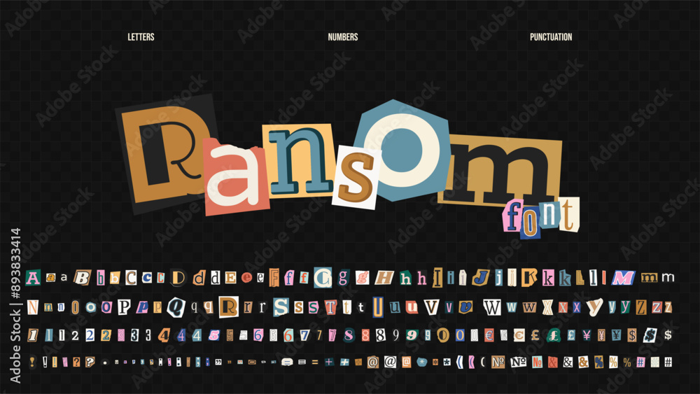 Retro Ransom Note Fonts. Vintage clippings of anonymous letters ...