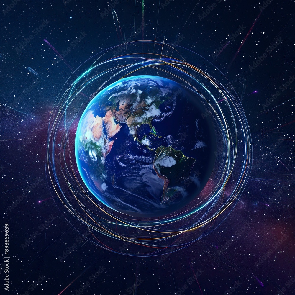 an image of planet earth and its electromagnetic field from the ...