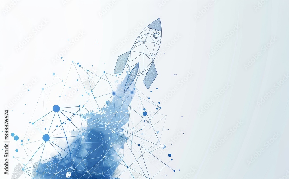 Graph of exponential growth from polygons. Technology fast-growth ...