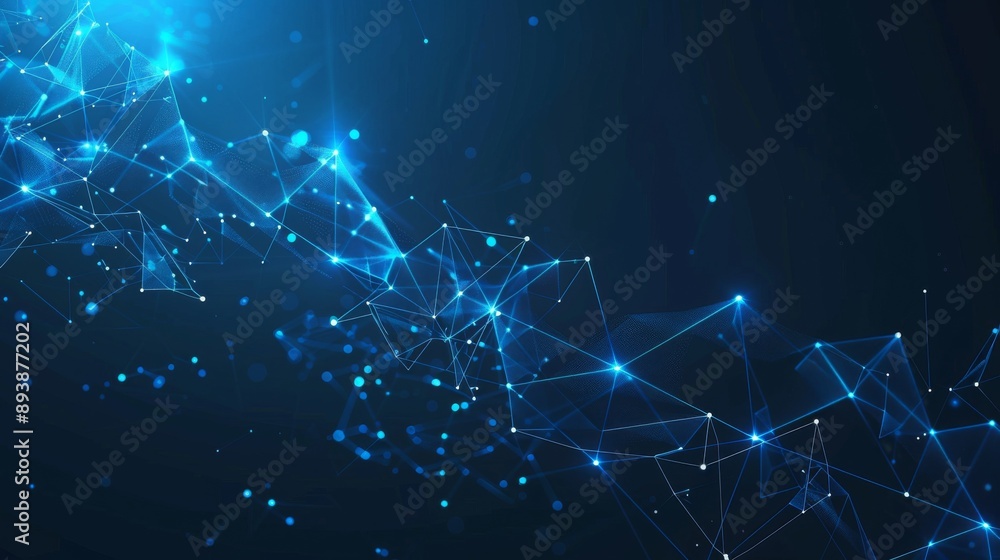 Technology background with low poly wireframe elements. Space ...