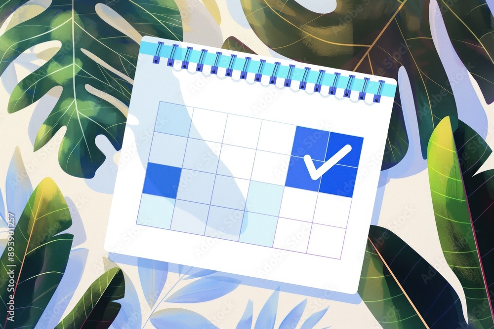 Illustration of election day calendar marked with blue check on 2024 ...