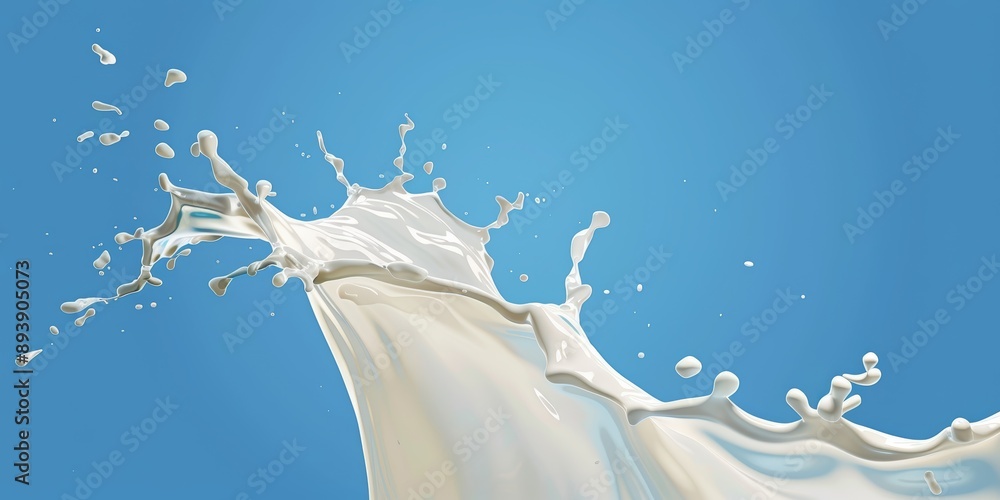 splattered milk splash, pouring white liquid flow for low, full ...