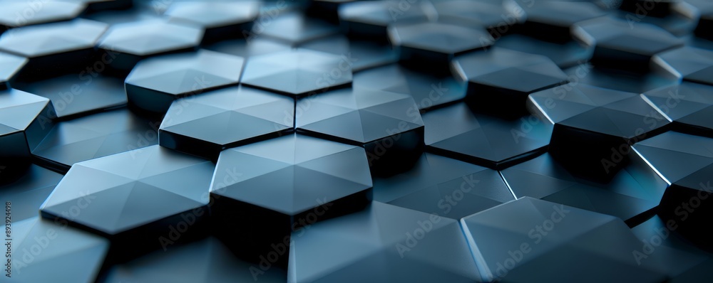3D geometry wallpaper with hexagonal shapes creating a sense of depth ...
