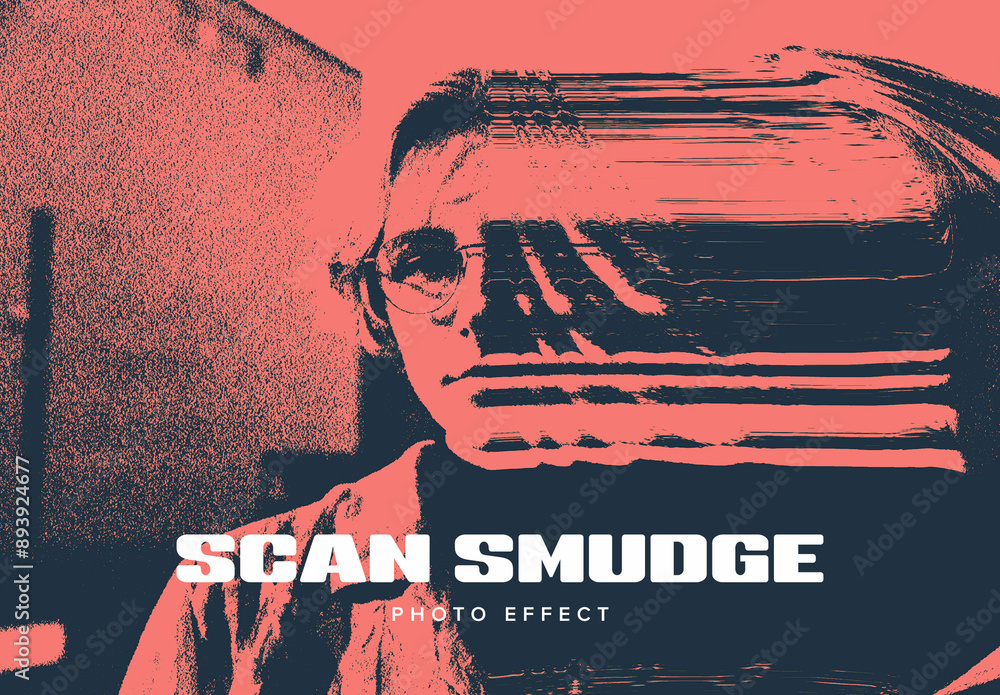 Scanner Smudge Image Effect Mockup Stock Template | Adobe Stock