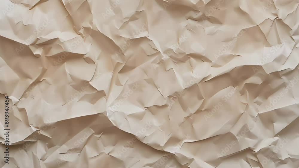 Stop motion animated paper texture background. Crumpled White Paper ...