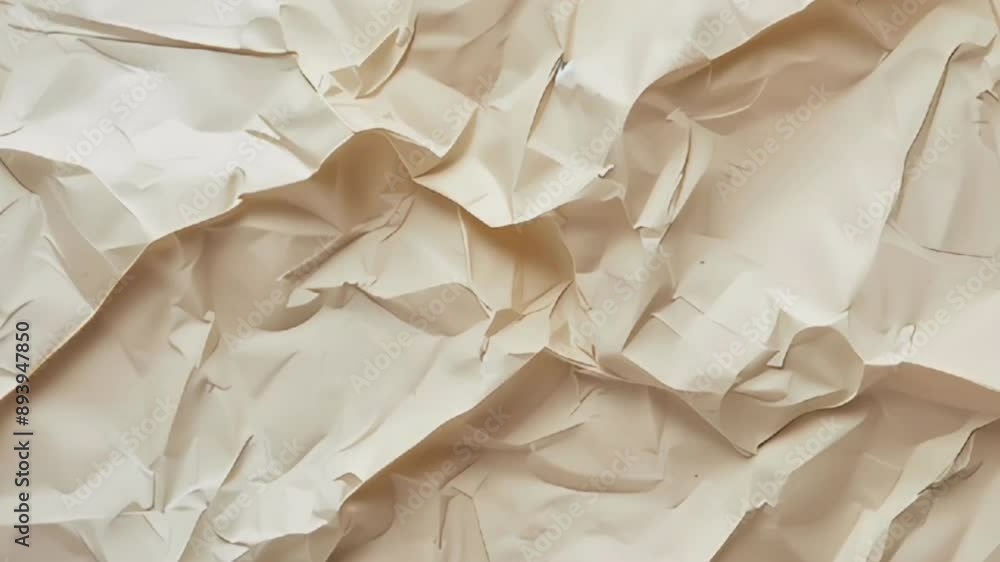 Stop-motion animated crumpled white paper texture background. Looping ...