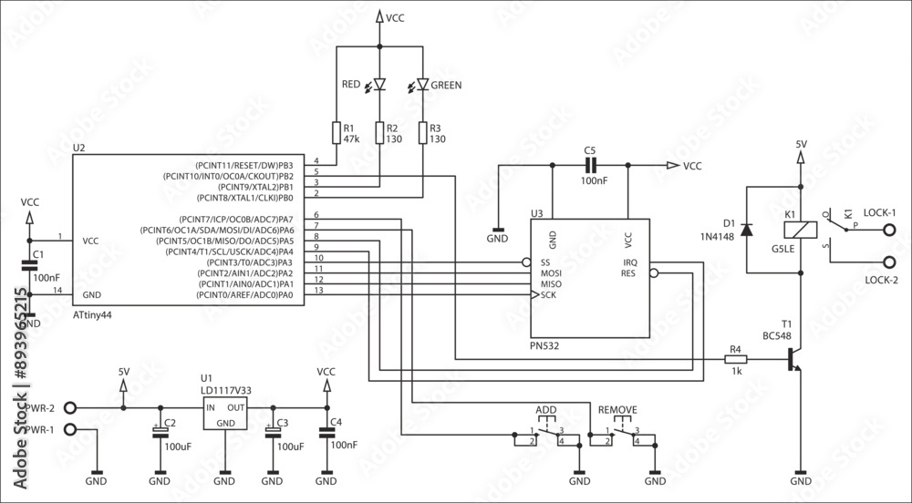 Schematic diagram of electronic device. Vector drawing electrical ...