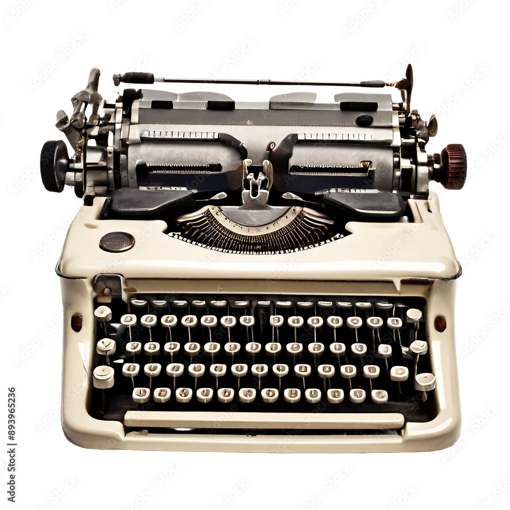Vintage Typewriter: A classic vintage typewriter with keys and details ...