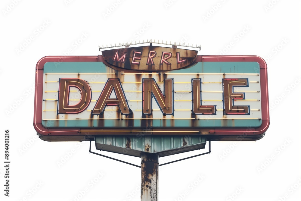 Original Isolated American Diner Sign Design Concept on Blank White ...