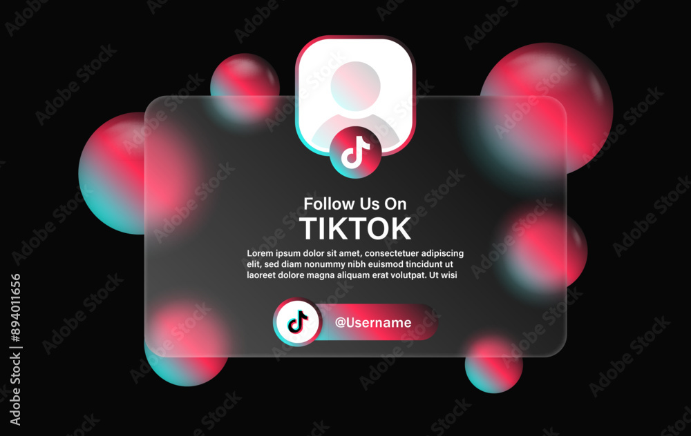 follow us on tiktok . tiktok logo social media icon button in ...