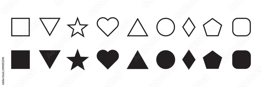 basic shapes collection. Polygonal elements. Modern trendy minimalist ...