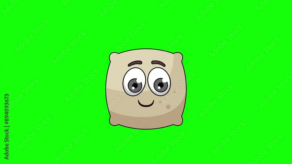 sack cartoon with a smiling face with heart eyes, emoji emoticon ...