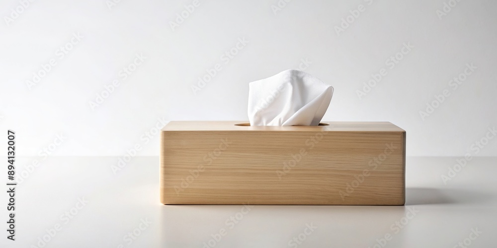 Minimalist tissue box on white background, white, simple, isolated ...