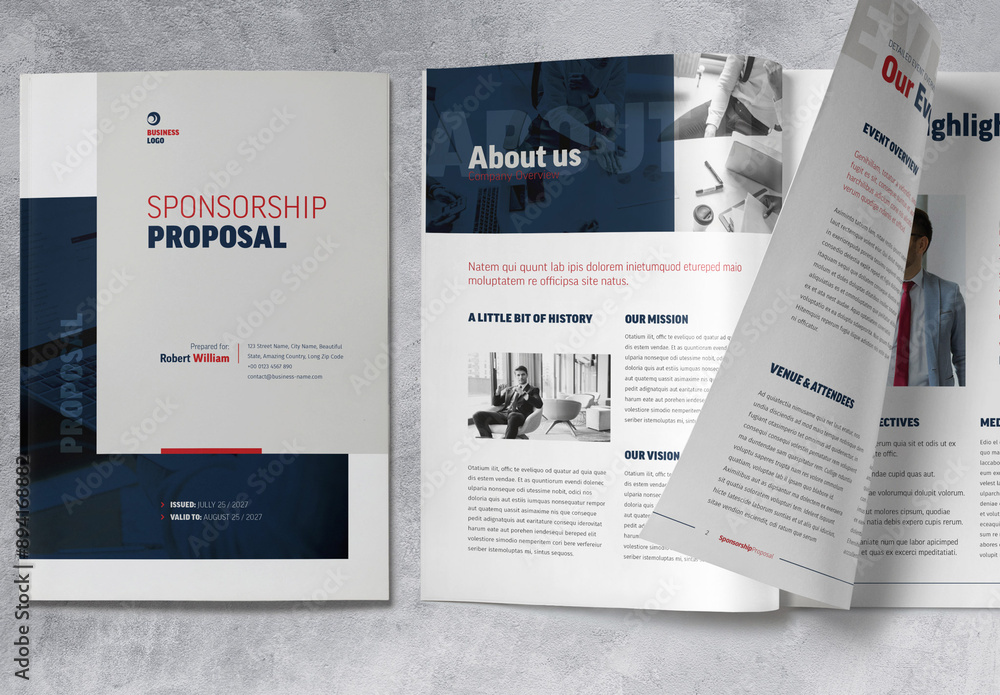 Sponsorship Proposal Brochure Template Stock Template | Adobe Stock