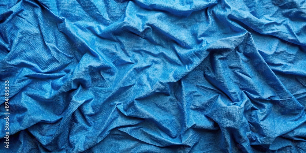 Blue wrinkled fabric texture in rendering, blue, wrinkled, fabric ...