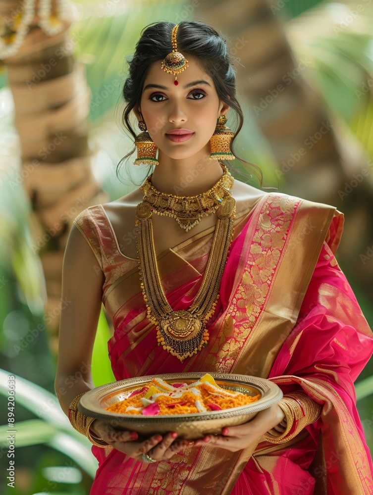 Elegant Indian ladies dressed in customary sarees and valuable ...