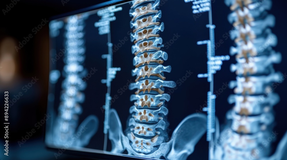 A series of MRI scans showing the progression of degenerative disc ...