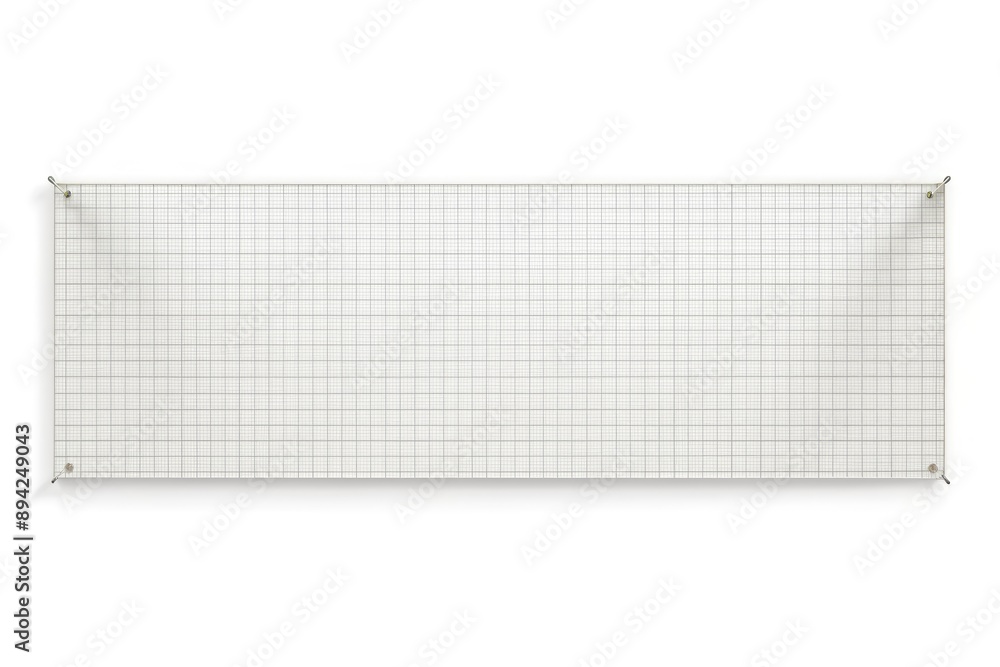 A blank rectangular banner with a subtle grid pattern and a slight fold ...