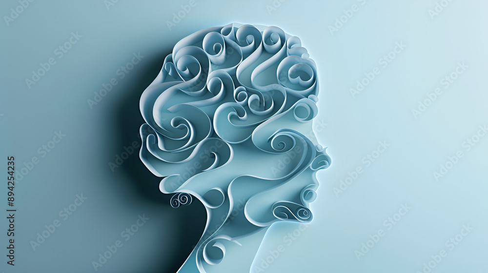 World mental health awareness day. Paper cutout woman head and flowers ...