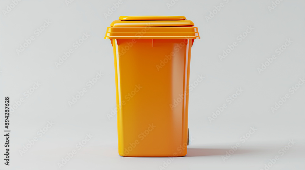 Yellow bins in the park / Wheeled garbage cans on the street. Yellow ...