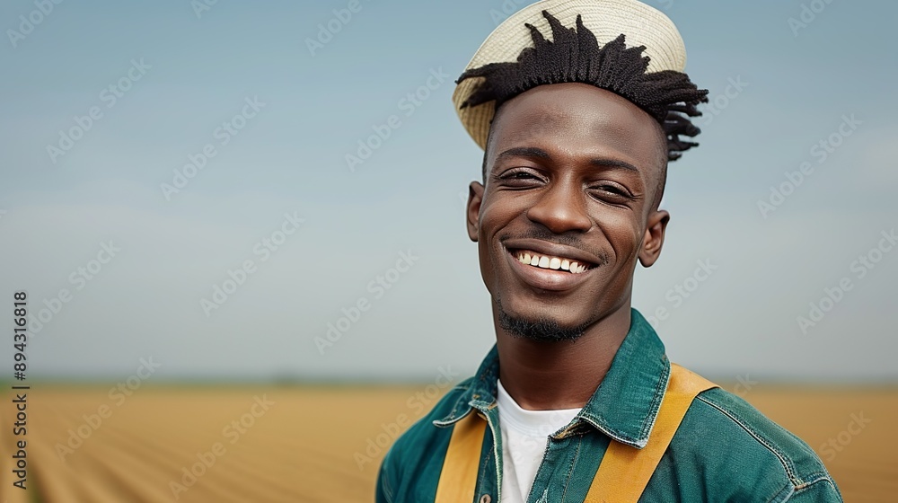 Realistic hyper-detailed portrait of a cheerful young African man ...