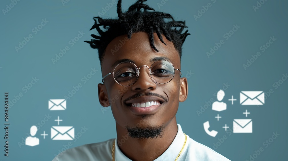 Realistic hyper-detailed portrait of a cheerful young African man ...