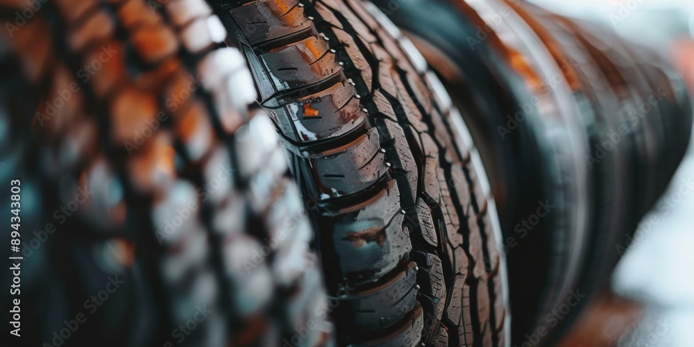 Precision Engineering: Close-up of High-Performance Tire Treads ...