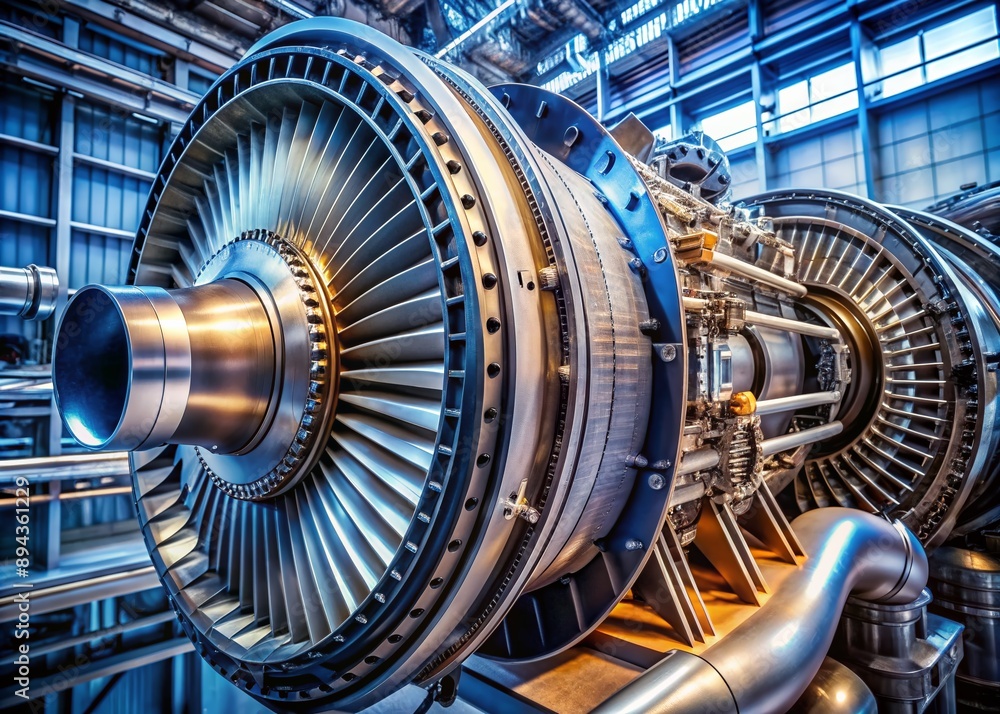 Highly detailed fuel-efficient gas turbine engine interior showcasing ...