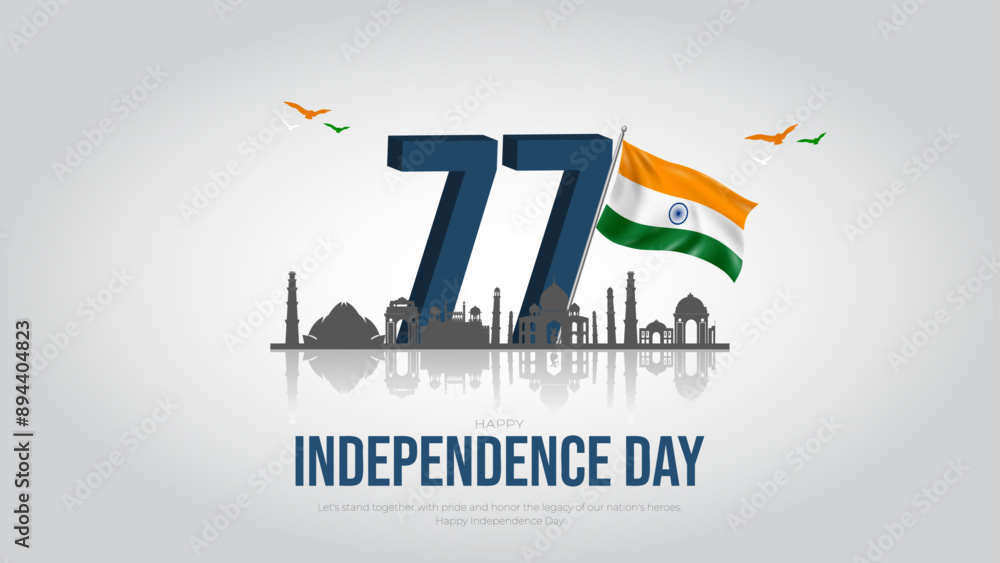 Happy Independence Day 77th India Social Media Post and Flyer Template ...