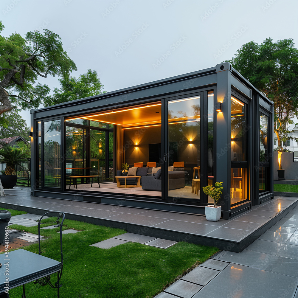 a modern modular home constructed from shipping containers, mobile ...