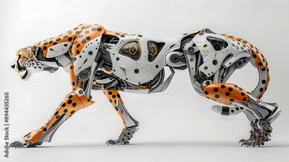 A robotic cheetah, a fusion of animal and machin. For artwork of ...