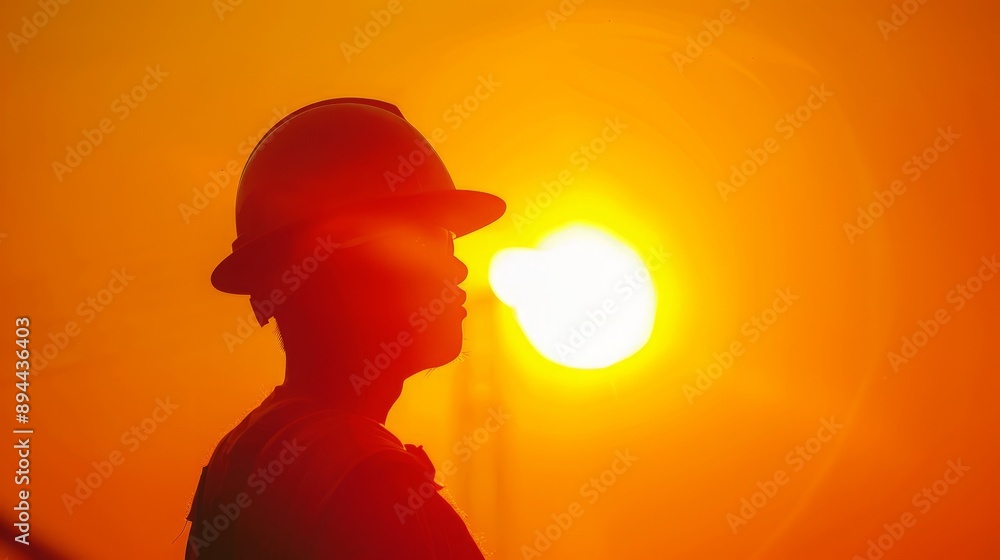 Heat wave construction workers in hot weatherhot weather shines a light ...