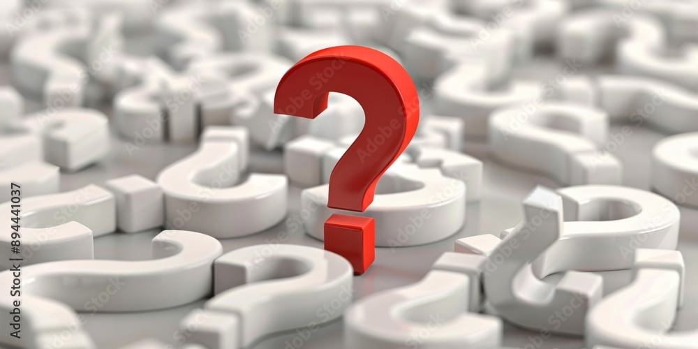 Intriguing Red Question Mark Overlaying White: Conceptual 4K AI ...