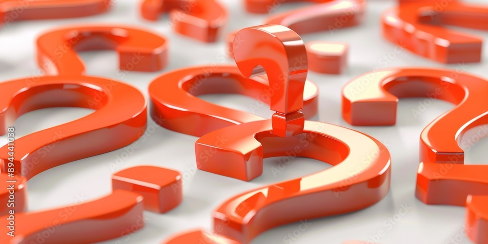 Intriguing Red Question Mark Overlaying White: Conceptual 4K AI ...
