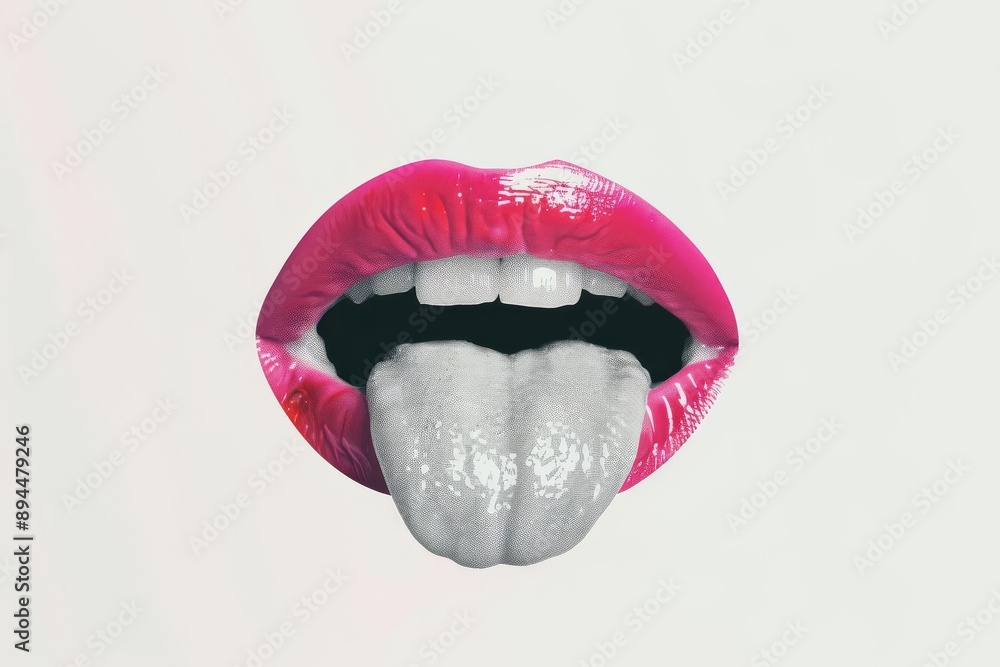 Colorful and Fun Close-Up of Three Mouths Showing Red, Orange, and Nude ...