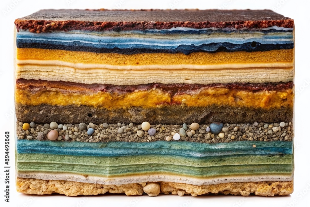 Colorful sediment core sample icon, featuring layered earth materials ...
