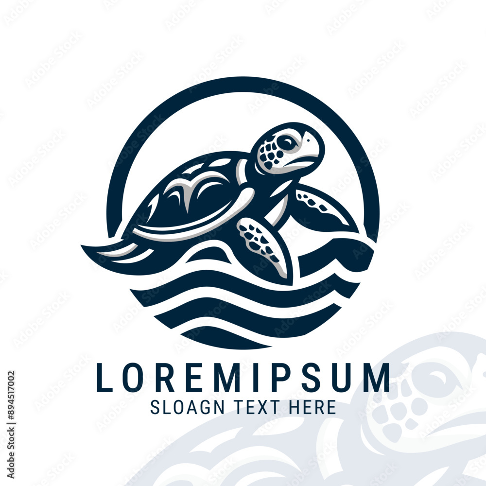 Turtle logo illustration on silhouette style, turtle ocean, beach club ...