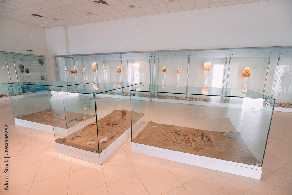 09 June 2024, Boljetin, Serbia: Interior view of the Lepenski Vir ... 09 June 2024, Boljetin, Serbia: Interior view of the Lepenski Vir ...