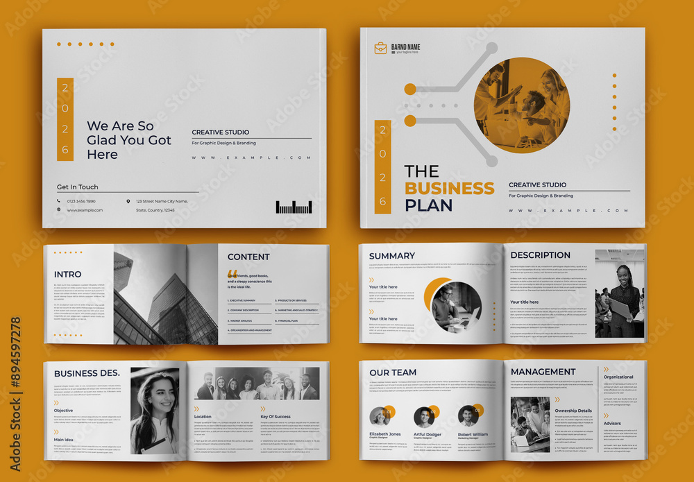 Business Plan Template Layout Stock Template | Adobe Stock