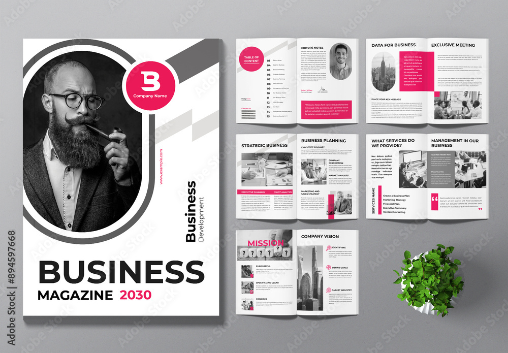 Business Magazine Layout Design Stock Template | Adobe Stock