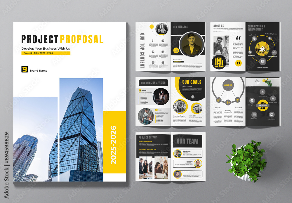 Project Proposal Brochure Layout Stock Template | Adobe Stock