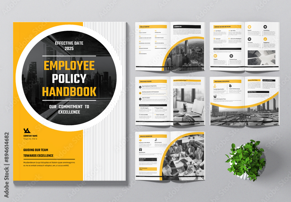 Employee Policy Handbook Template Stock Template | Adobe Stock