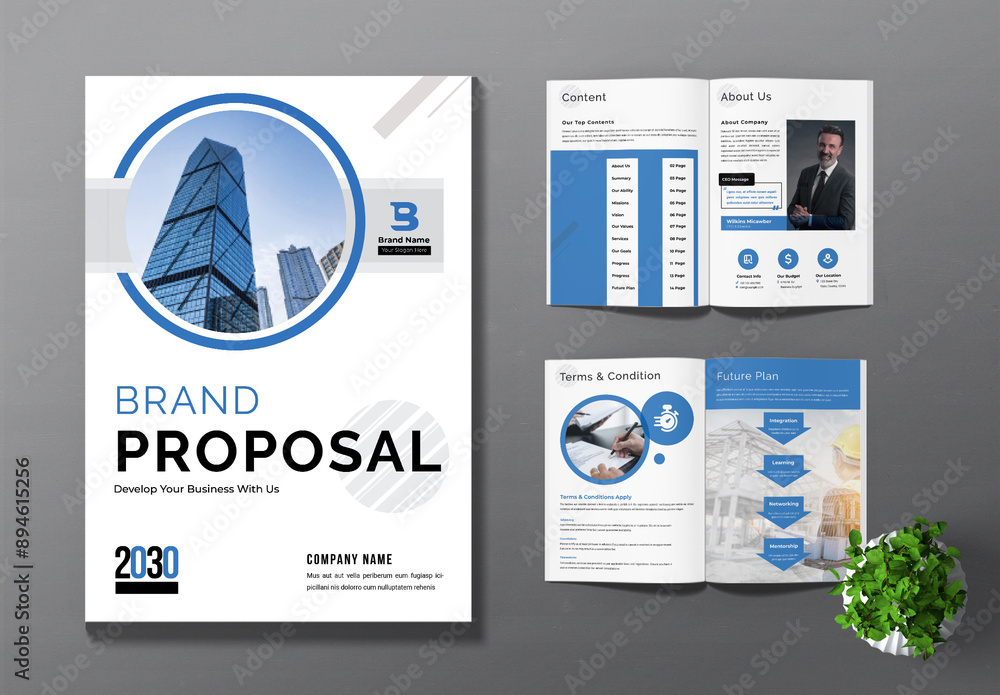 Project Proposal Booklet Layout Stock Template | Adobe Stock