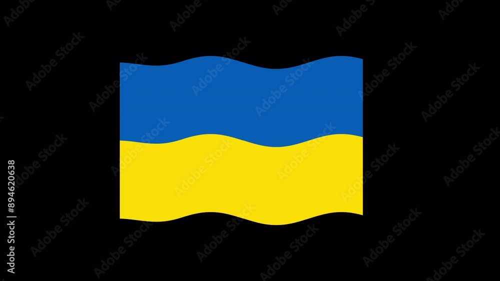 Waiving Ukrainian Flag Emoji Animated on a Transparent Background. 4K ...