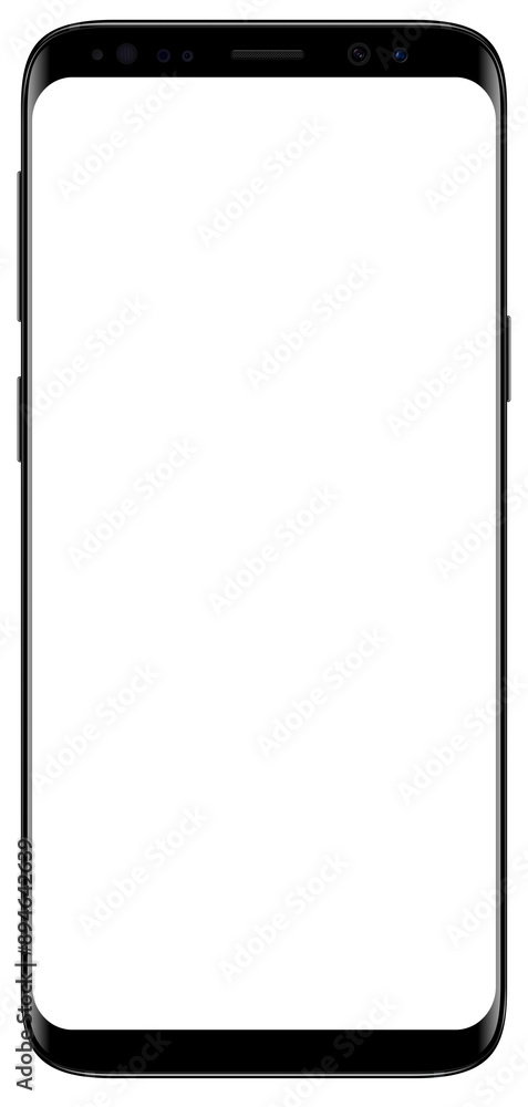 Samsung Galaxy S9 Midnight Black. Realistic Modern Smartphone Slim ...