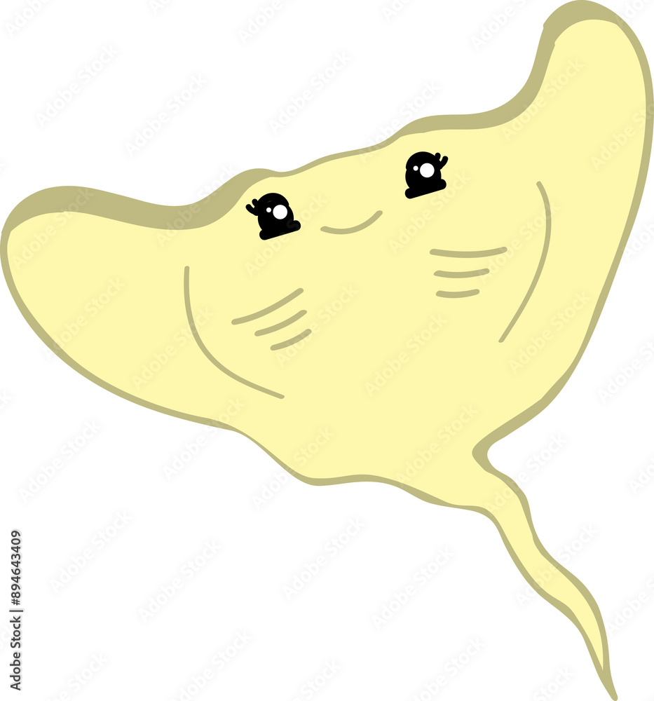 cute stingray cartoon, fish sea animal. Stock Illustration | Adobe Stock