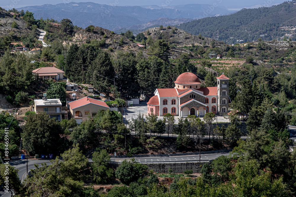 Traditional town of Kyperounta, third highest on the island, and the ...