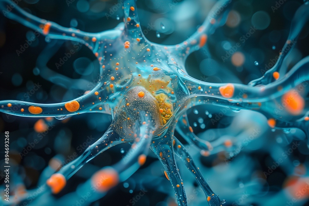 Nerve cells. Plexus of nerve cells. Stock Illustration | Adobe Stock