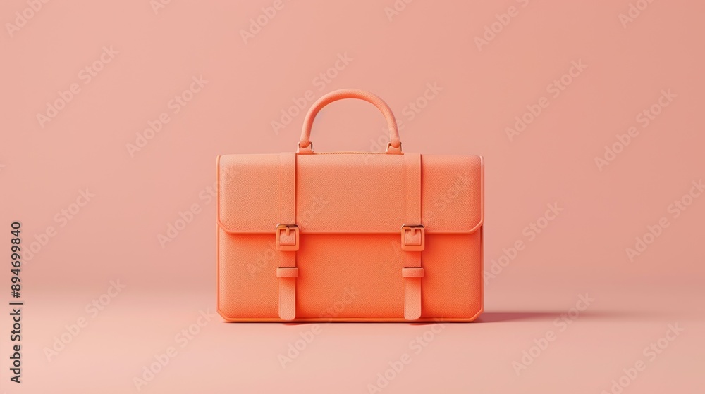 A minimalistic 3D illustration of a briefcase icon, symbolizing ...